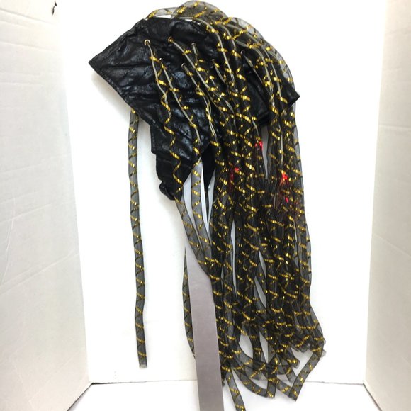 J Hats | Accessories | Black Net Dreads With Gold Ribbon And Red ...